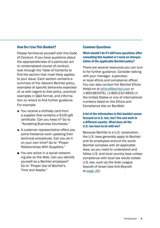 Bechtel code of conduct (incluye mail no privacidad) | PDF