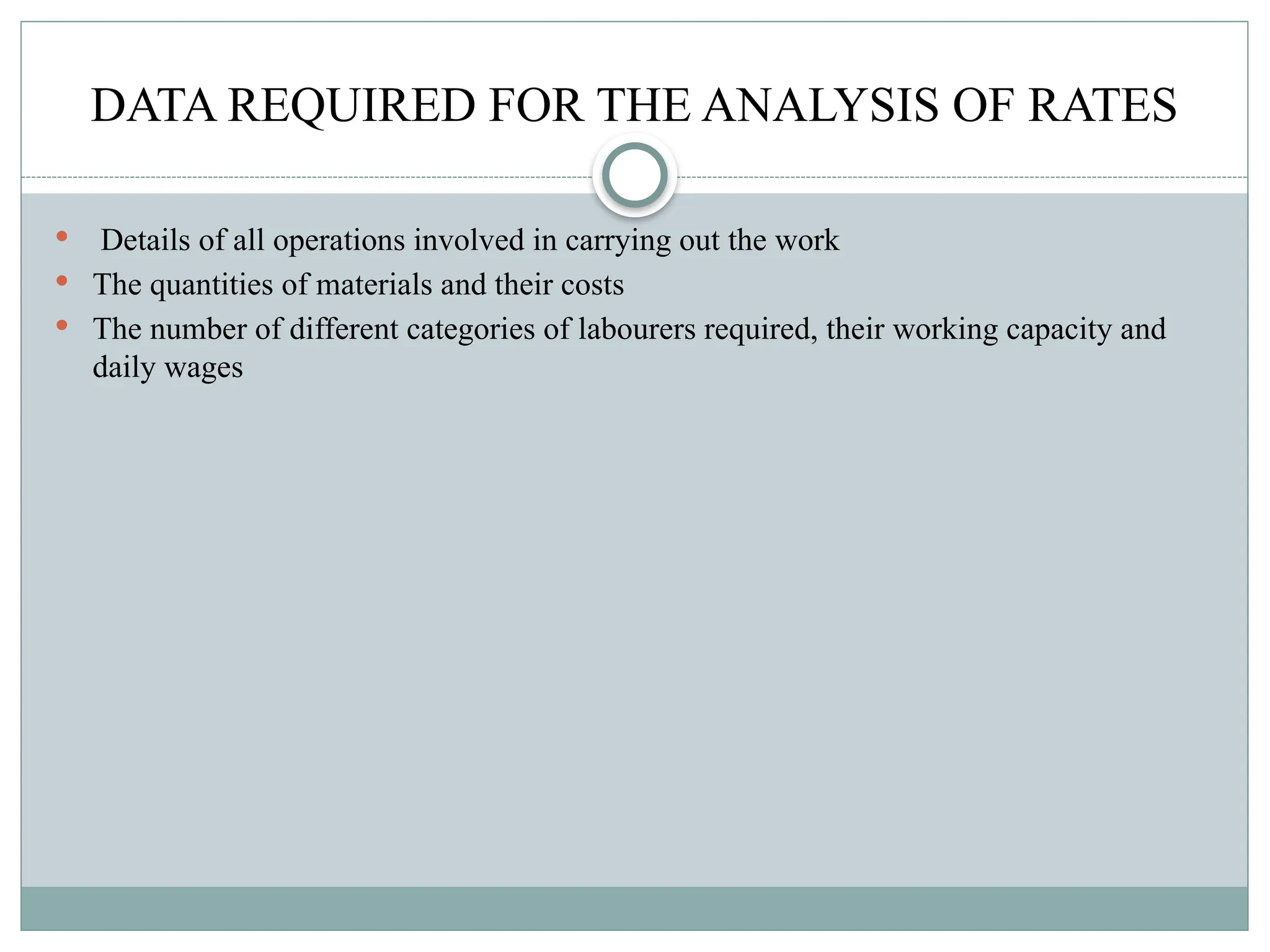 BE Civil_Rate Analysis 2024.pptx rate analy | PPTX