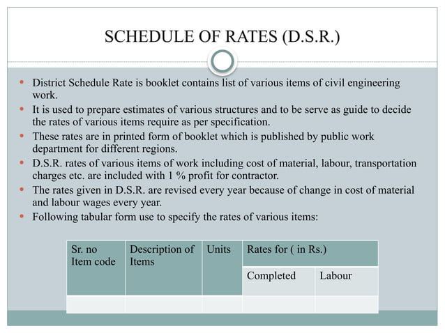 BE Civil_Rate Analysis 2024.pptx rate analy | PPTX | Geology | Science