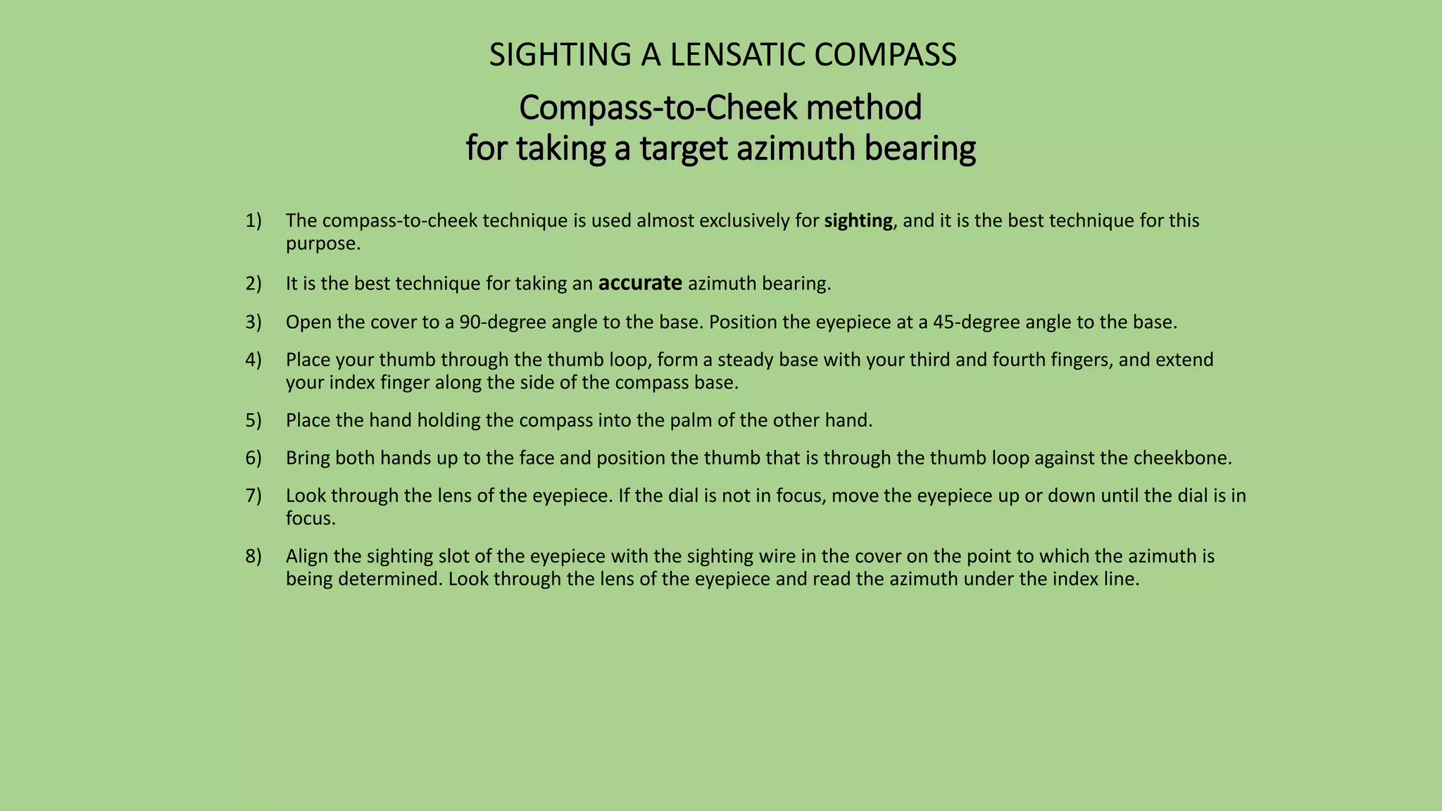 How to use a lensatic compass | PPTX