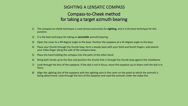 How to use a lensatic compass | PPTX | Hunting and Shooting | Sports