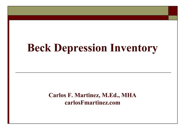 Beck depression inventory | PPTX