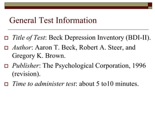 Beck depression inventory | PPTX
