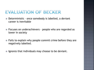Becker's Labelling Theory & Interactionism | PPTX