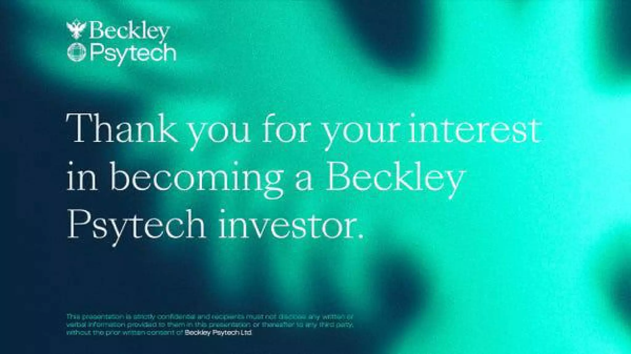 Beckley Psytech Pitch Deck | PDF
