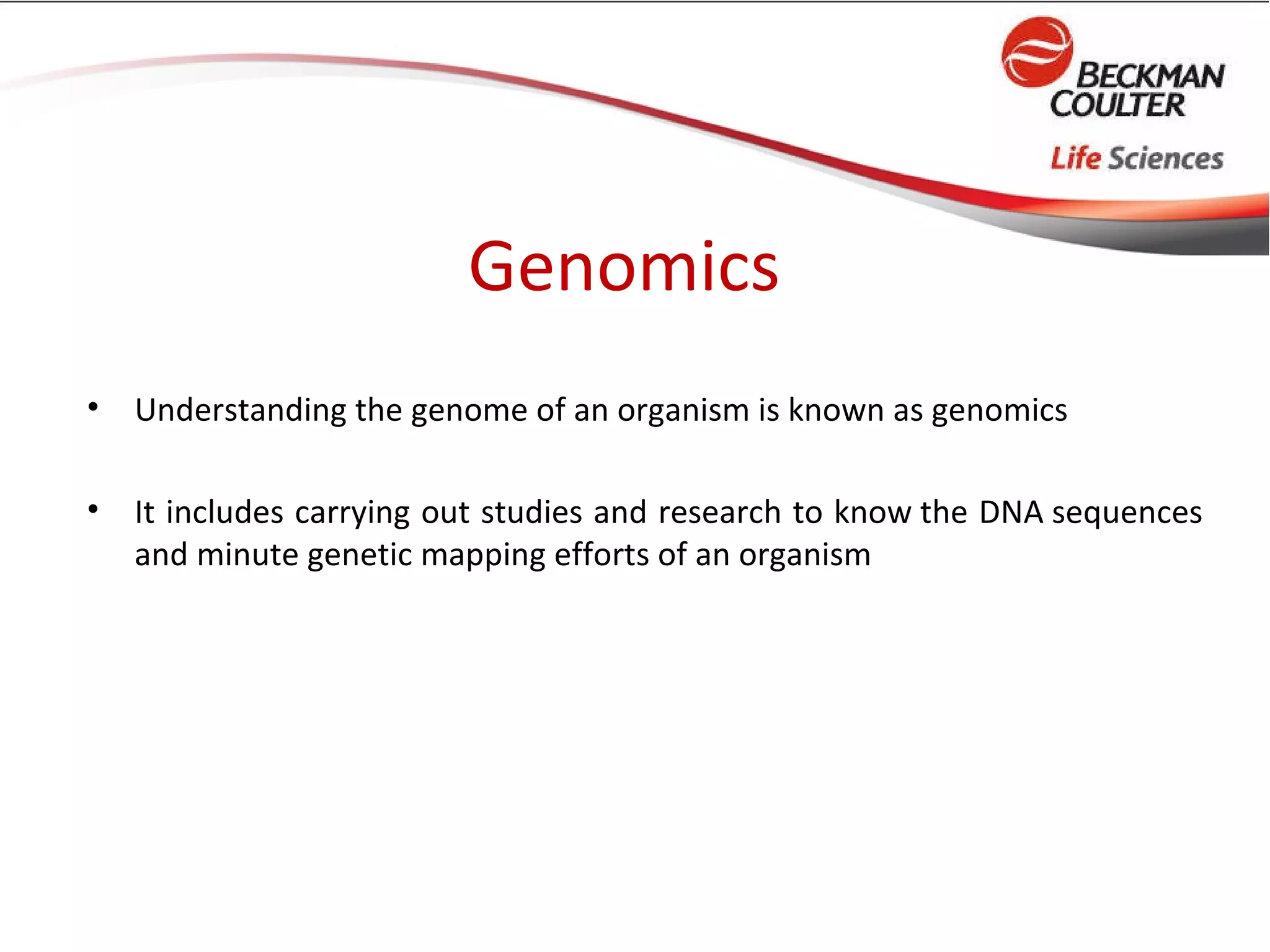 Beckman coulter basics of genomics | PPT