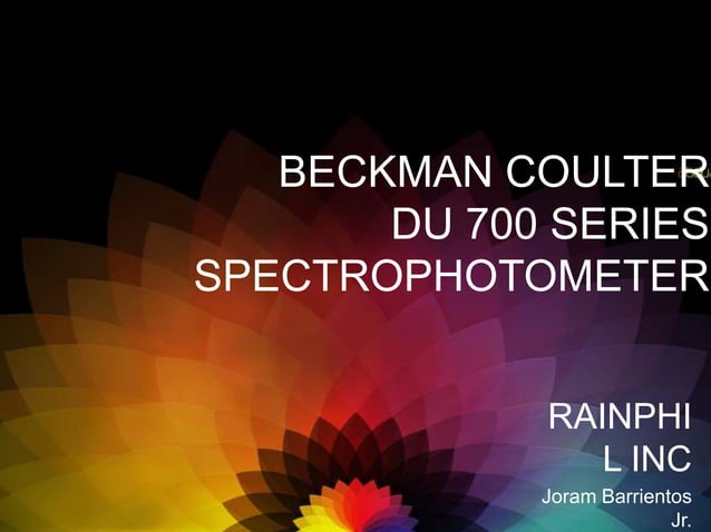 Beckman Coulter Spectrophotometer | PPTX