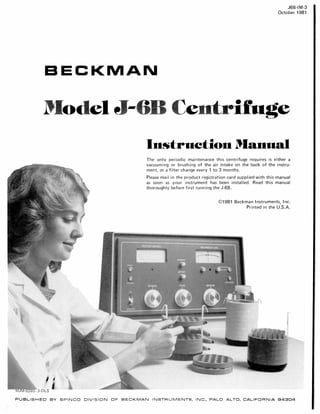 Beckman J-6B - manual de usuario centrifuga | PDF