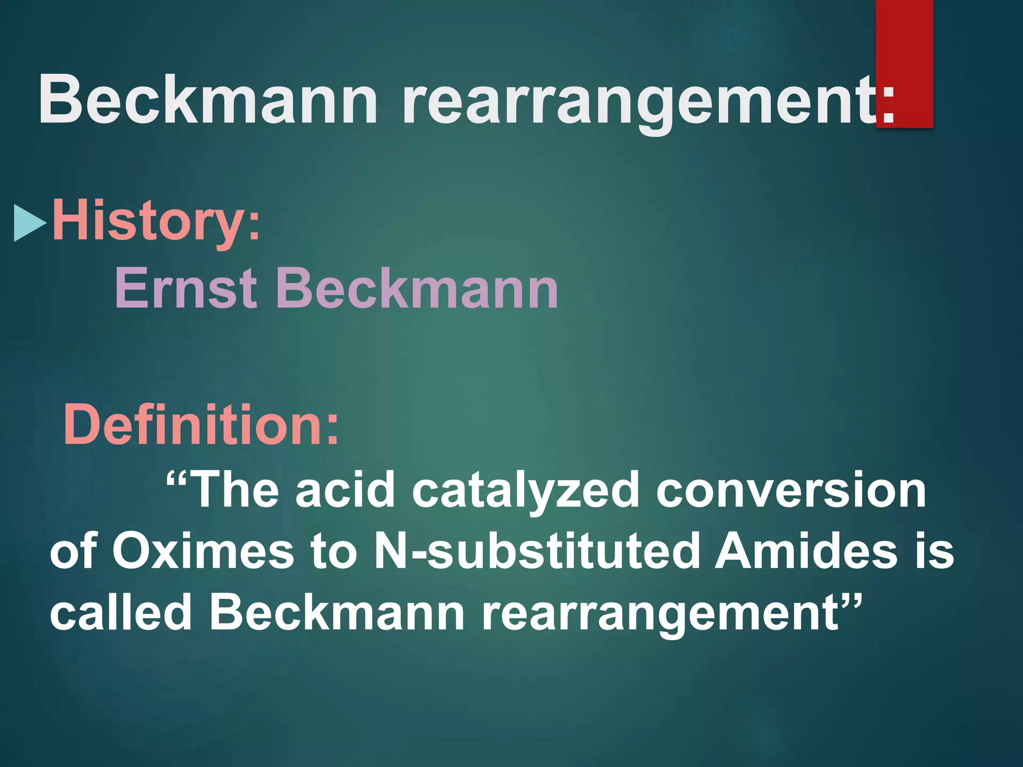 Beckmann rearrangement | PPTX