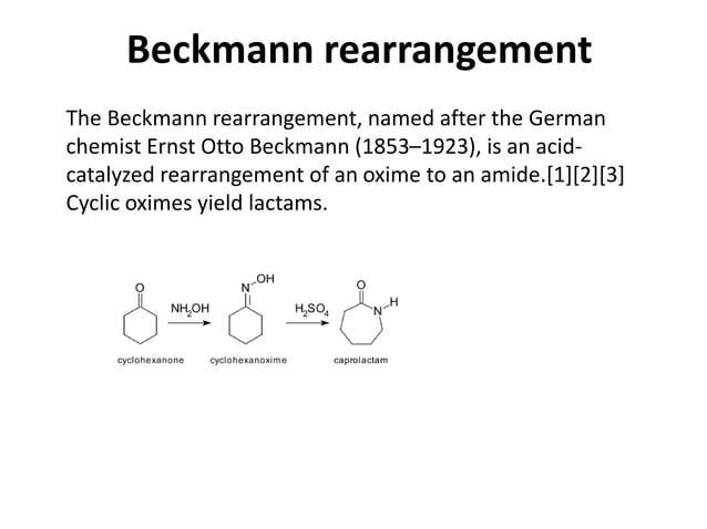 Beckmann rearrangement | PPTX | Chemistry | Science