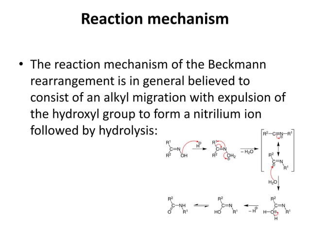 Beckmann rearrangement | PPTX | Chemistry | Science