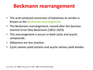 Beckmann rearrangement ppt | PPTX