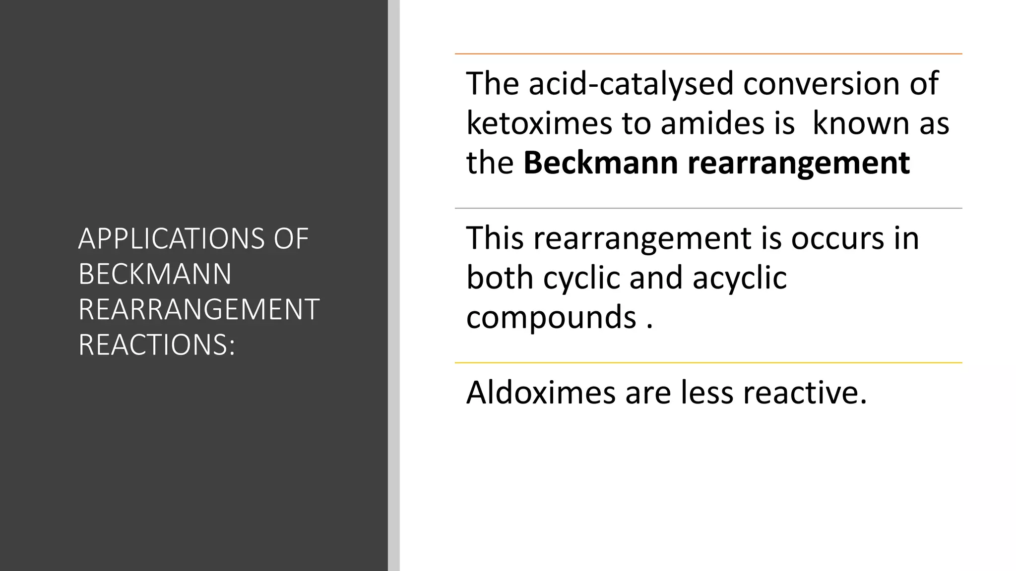 Beckmann rearrangement reaction | PPTX