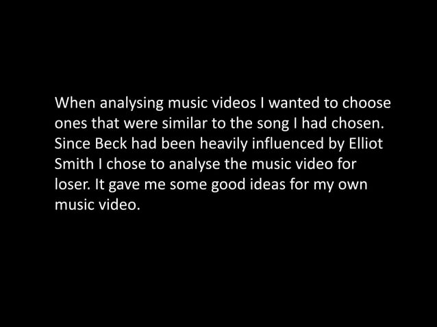 Beck music video analysis | PPT