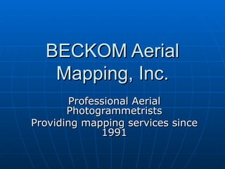 Beckom Aerial Mapping | PPT