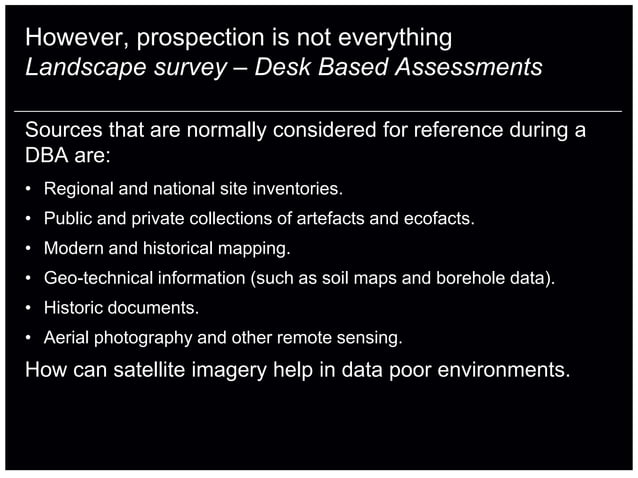 Archaeological detection using satellite sensors | PPT