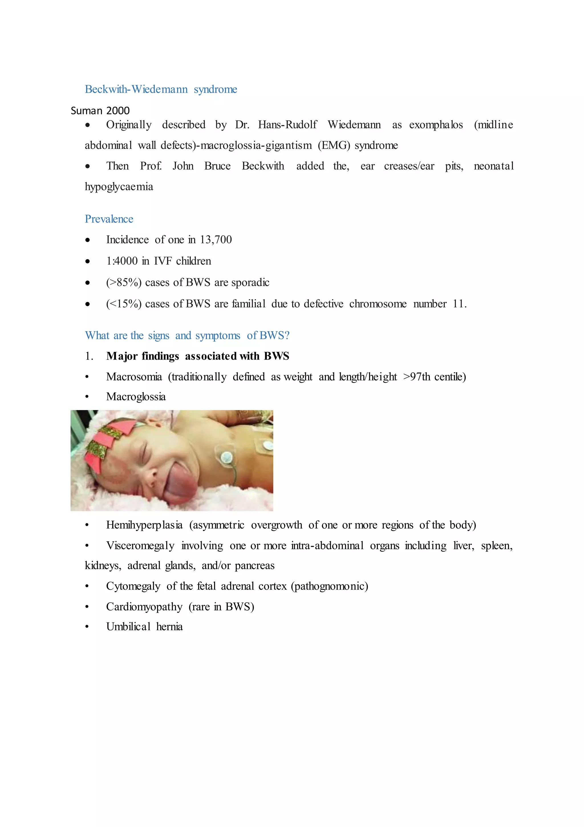 Beckwith wiedemann syndrome for orthodontist by almuzian | DOCX
