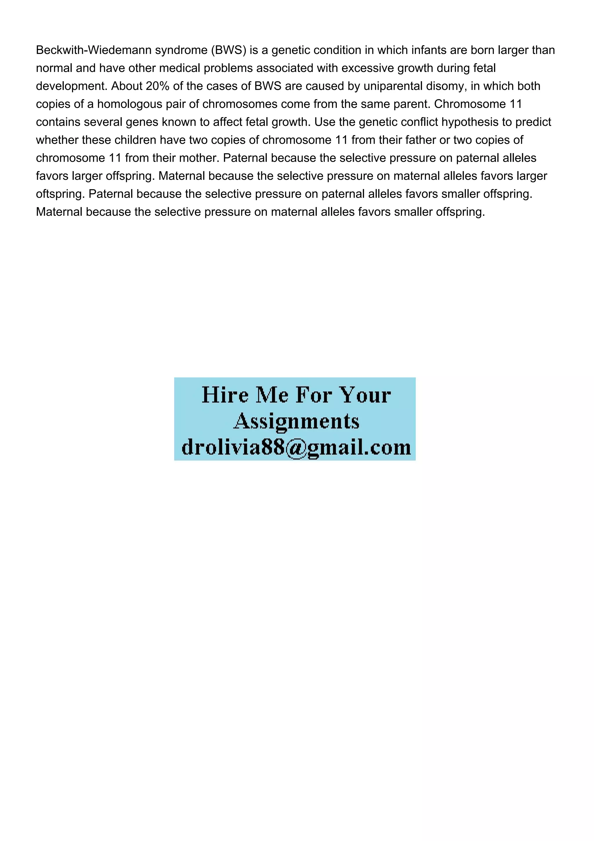 BeckwithWiedemann syndrome BWS is a genetic condition in .pdf