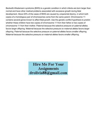 BeckwithWiedemann syndrome BWS is a genetic condition in .pdf