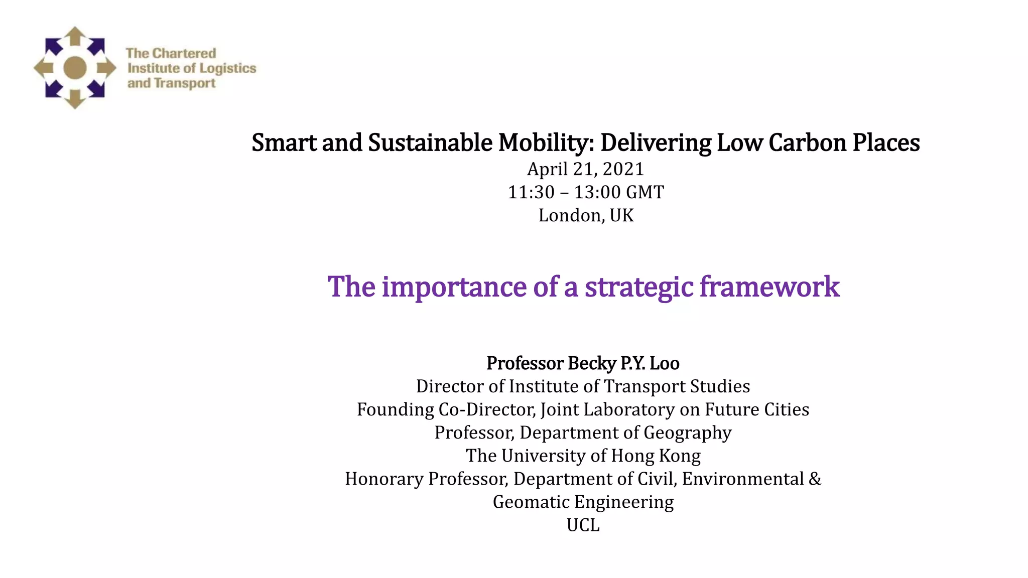 Effective Policy Framework to Deliver Transport Decarbonisation | PPT