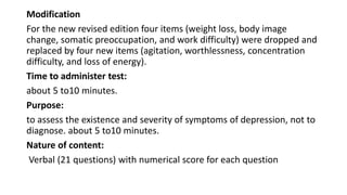BECK YOUTH INVENTORY in psychological testing | PPTX | Mental Health ...