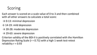 BECK YOUTH INVENTORY in psychological testing | PPTX