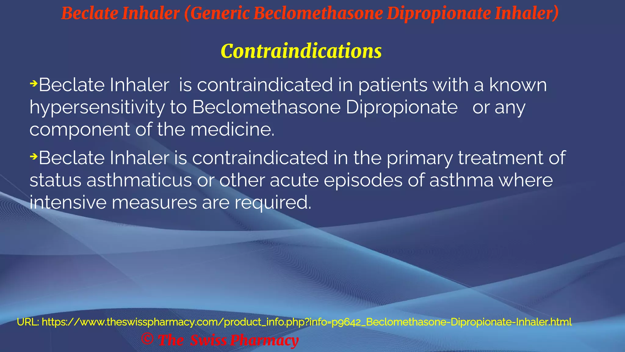 Beclate Inhaler (Generic Beclomethasone Dipropionate Inhaler) | PPT
