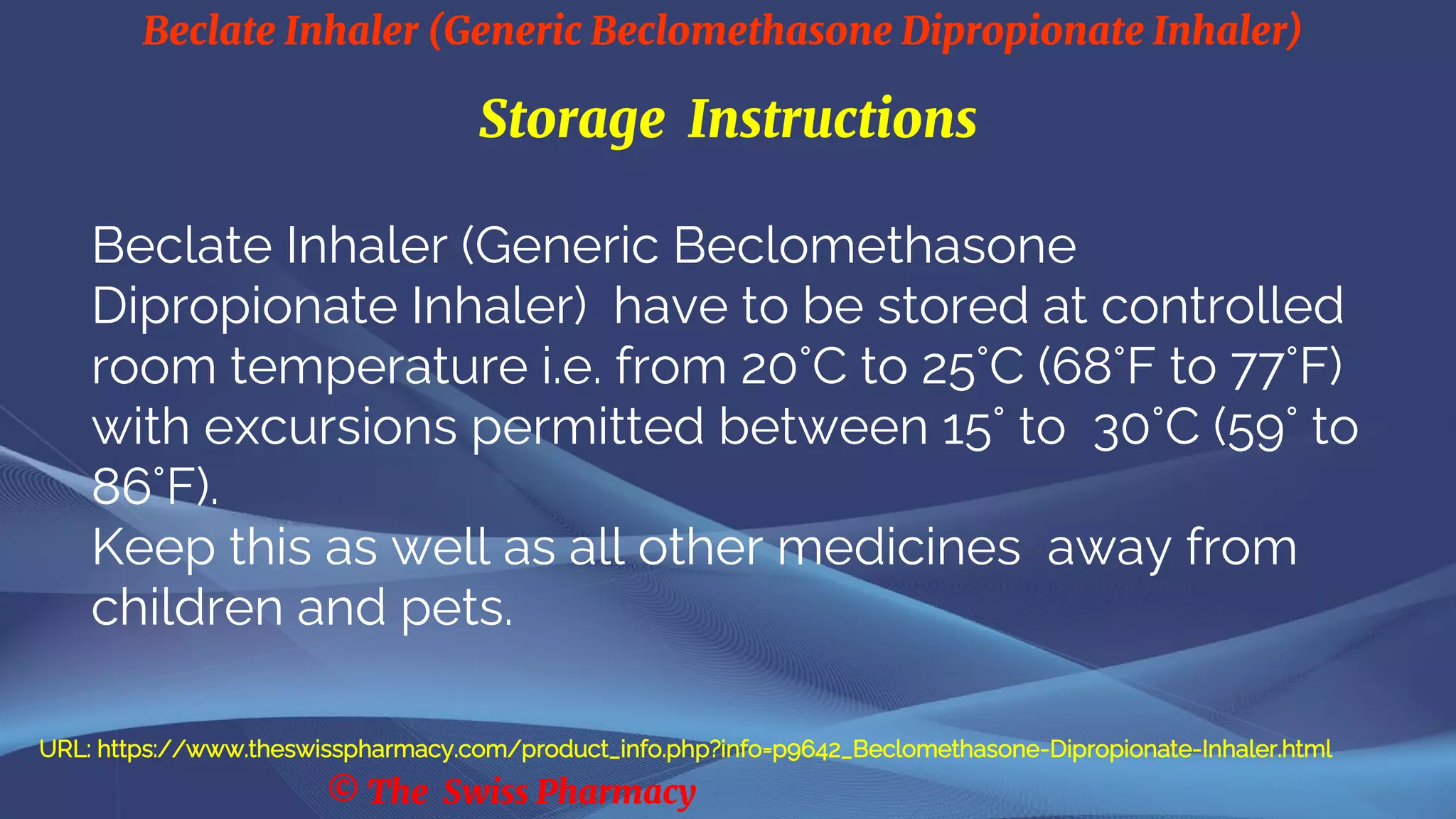 Beclate Inhaler (Generic Beclomethasone Dipropionate Inhaler) | PPT