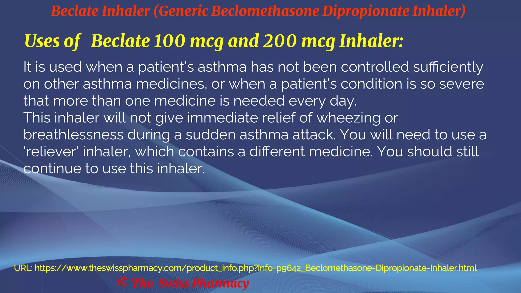 Beclate Inhaler (Generic Beclomethasone Dipropionate Inhaler) | PPT