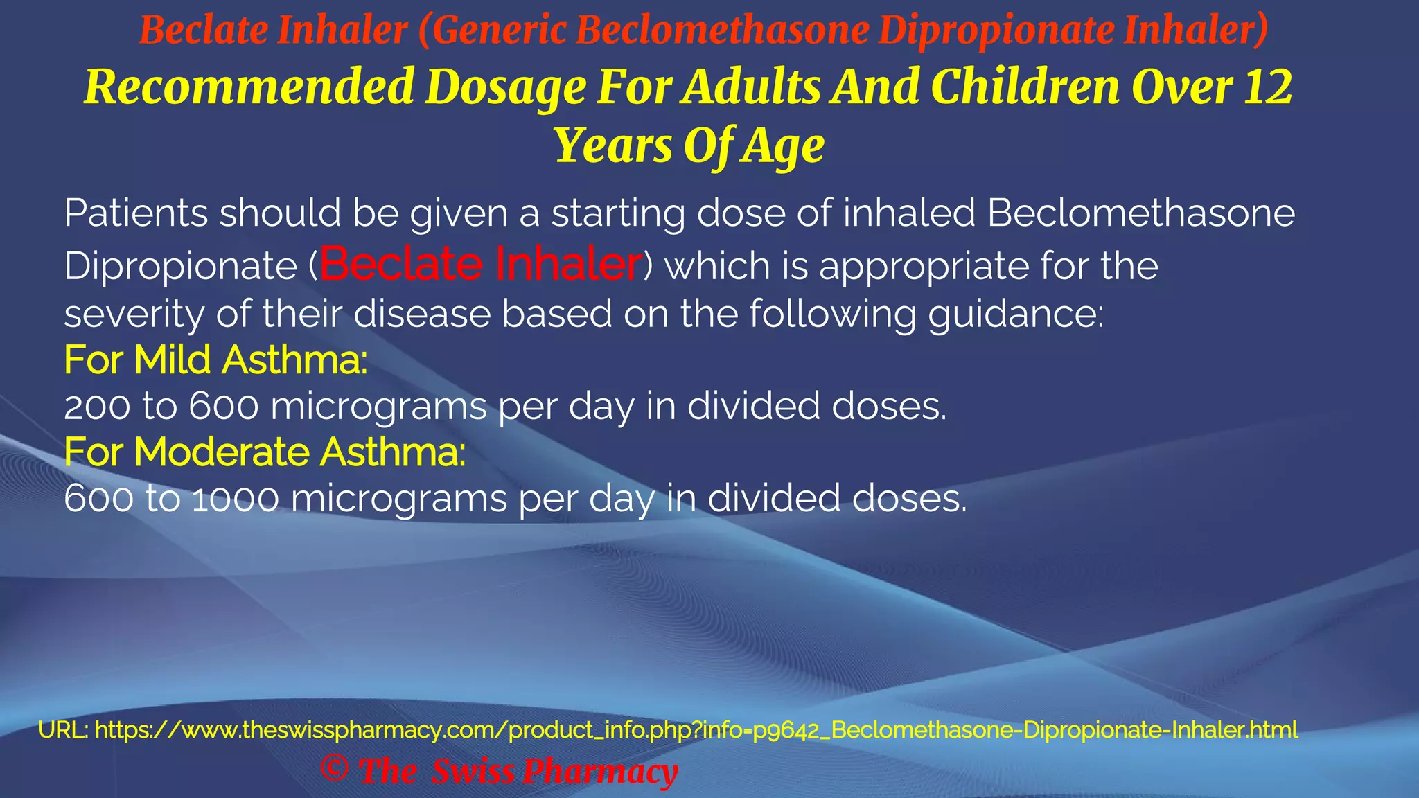 Beclate Inhaler (Generic Beclomethasone Dipropionate Inhaler) | PPT