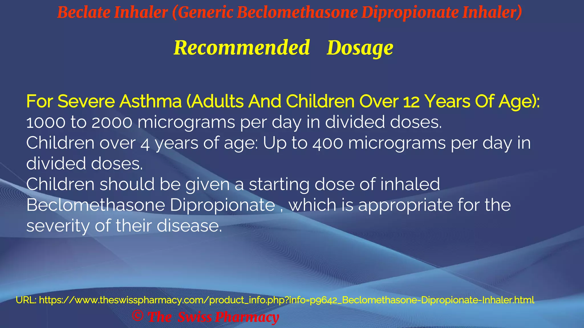 Beclate Inhaler (Generic Beclomethasone Dipropionate Inhaler) | PPT