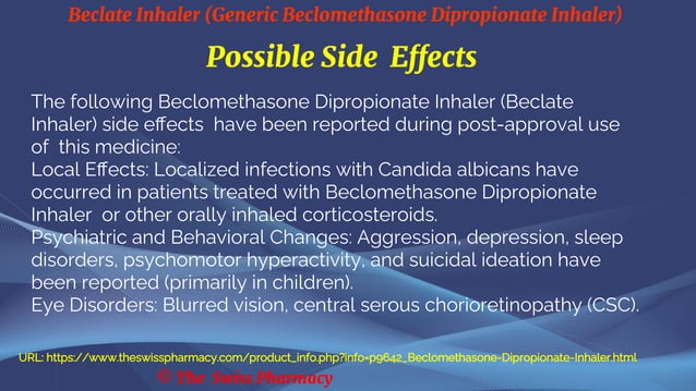 Beclate Inhaler (Generic Beclomethasone Dipropionate Inhaler) | PPT