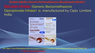Beclate Inhaler (Generic Beclomethasone Dipropionate Inhaler) | PPT