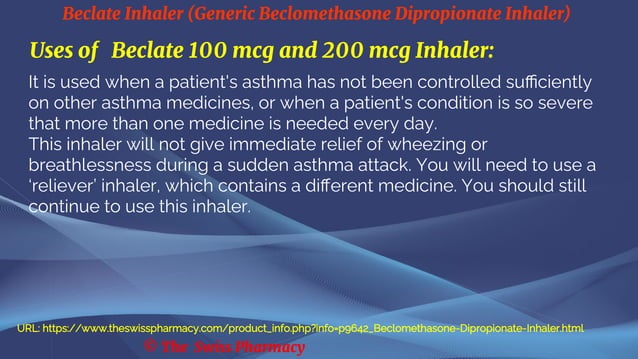 Beclate Inhaler (Generic Beclomethasone Dipropionate Inhaler) | PPT