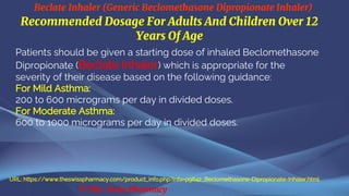 Beclate Inhaler (Generic Beclomethasone Dipropionate Inhaler) | PDF