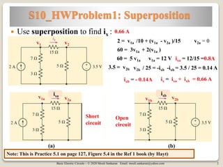 Basic Electric Circuits Session 10 Homework solutions | PPTX