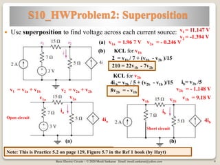 Basic Electric Circuits Session 10 Homework solutions | PPT