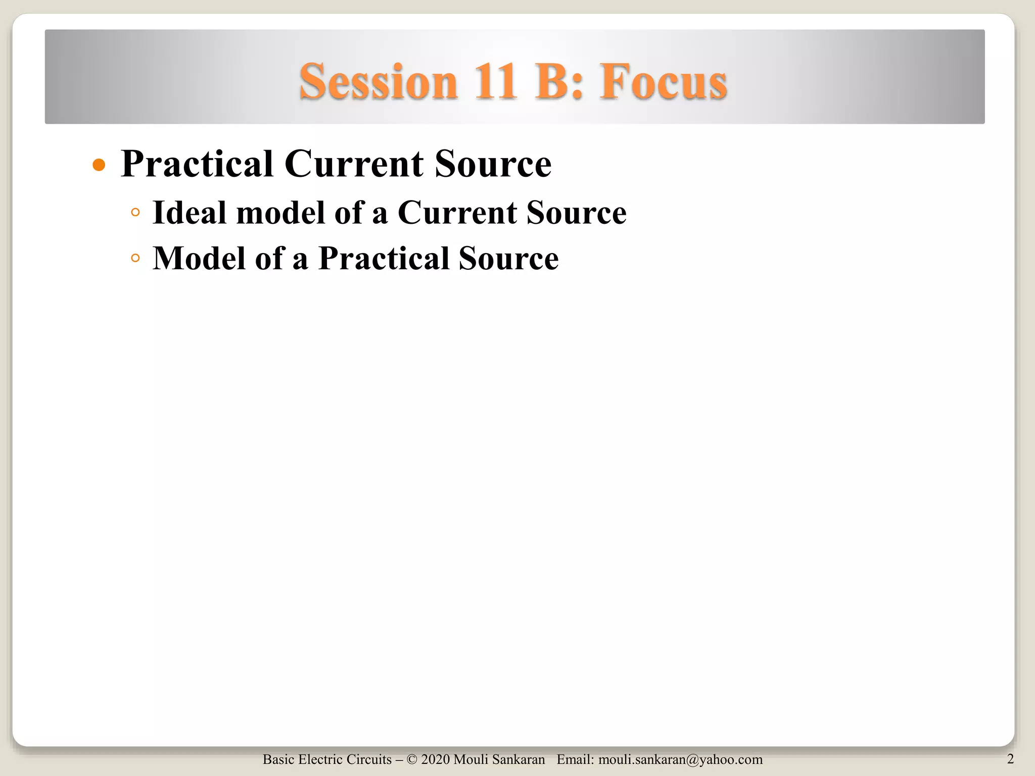 Basic Electric Circuits Session 11B | PPT