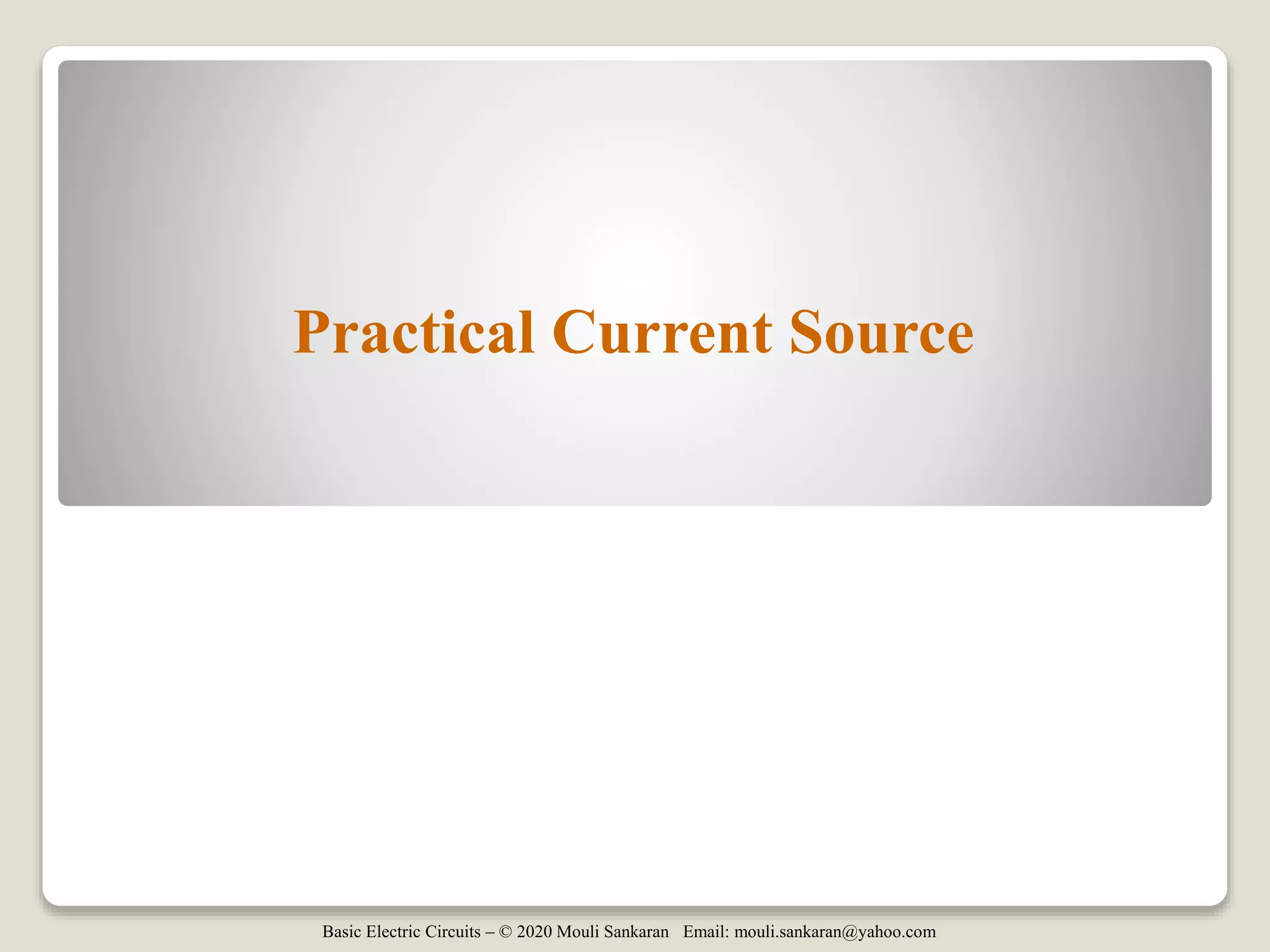 Basic Electric Circuits Session 11B | PPT
