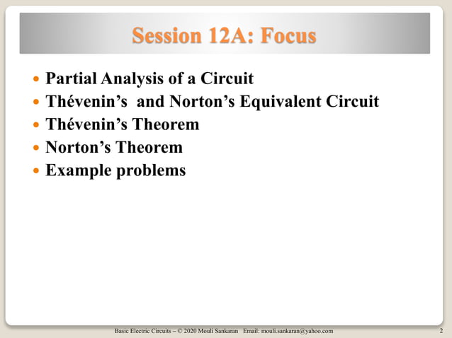 Basic Electric Circuits Session 12A | PPT