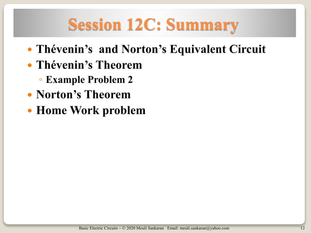 Basic Electric Circuits Session 12C | PPT
