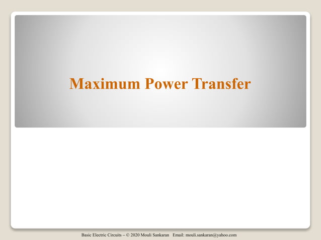 Basic Electric Circuits Session 13 | PPT
