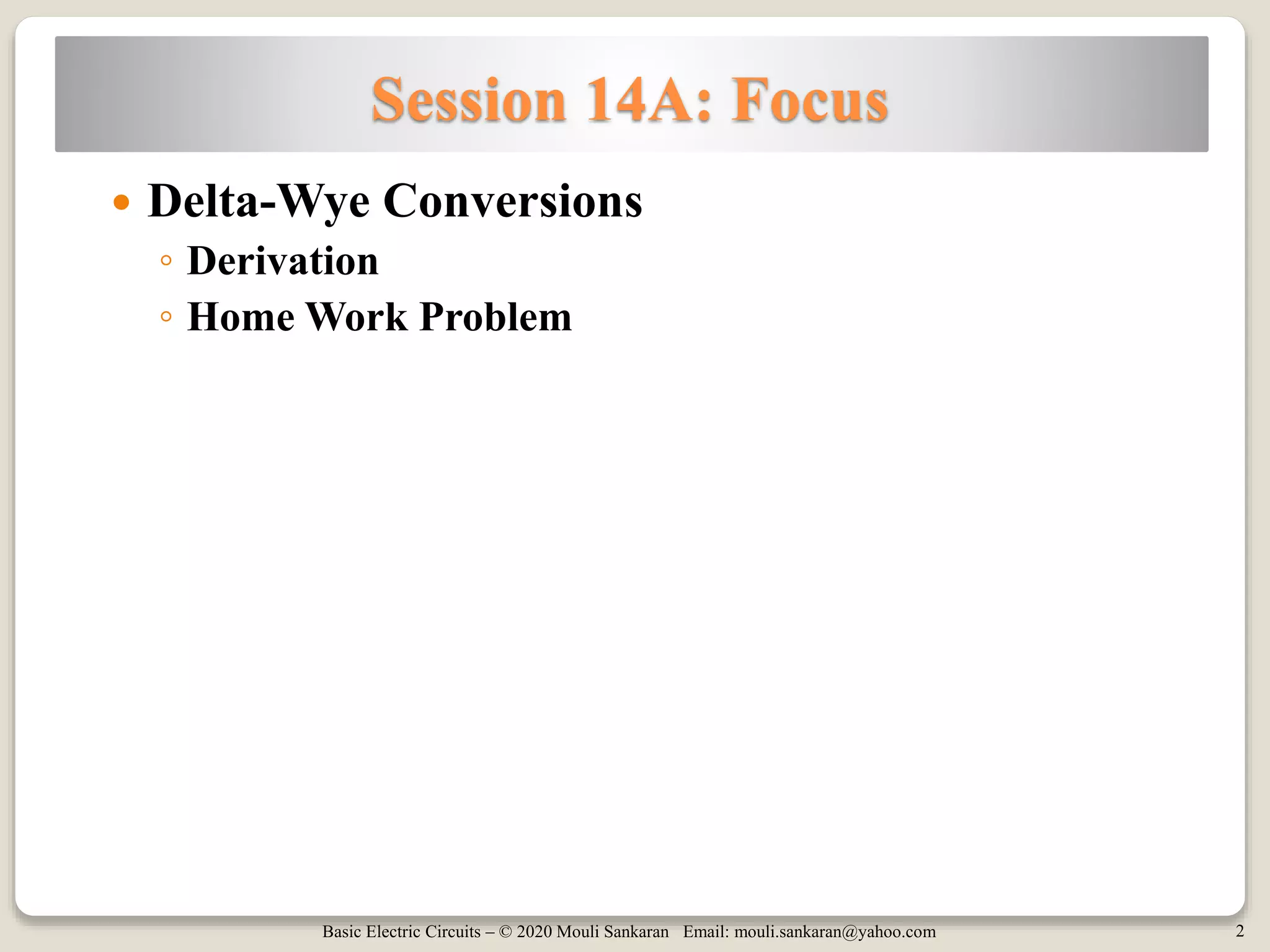 Basic Electric Circuits Session 14A | PPT