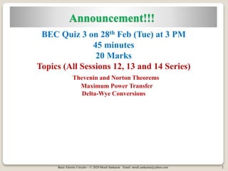 Basic Electric Circuits Session 14B | PPTX