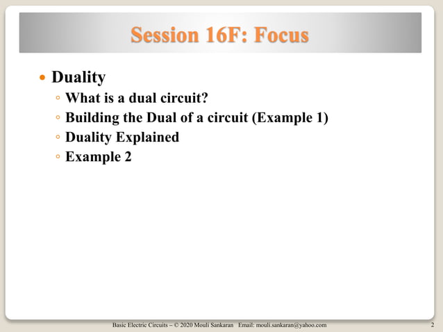 Basic Electric Circuits Session 16F | PPT