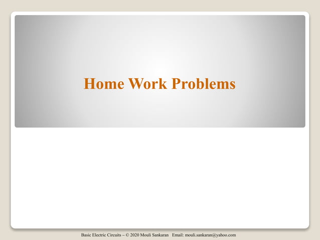 Basic Electric Circuits Session 5 Ppt