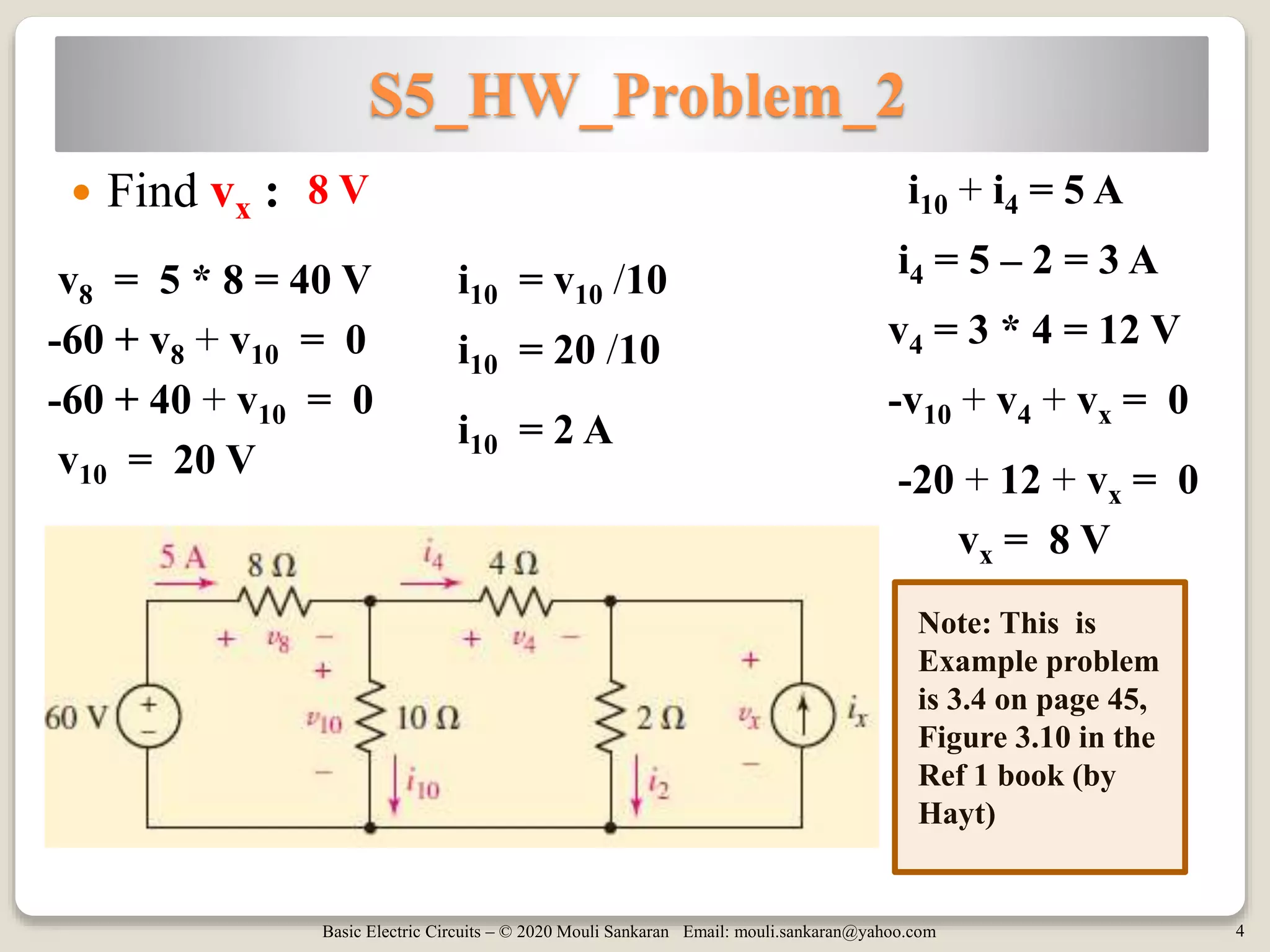 Basic Electric Circuits Session 5 Homework problems | PPT