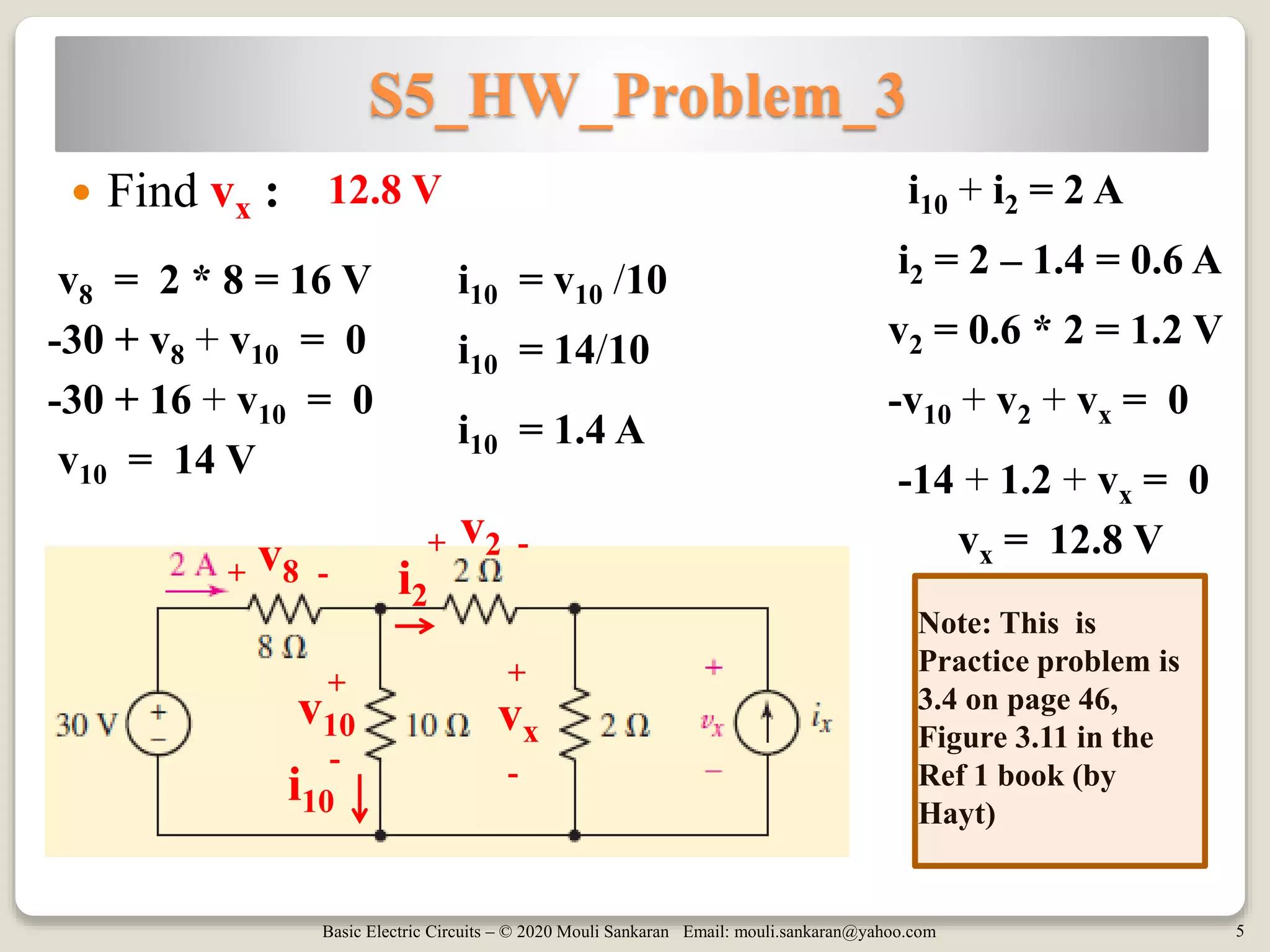 Basic Electric Circuits Session 5 Homework problems | PPT