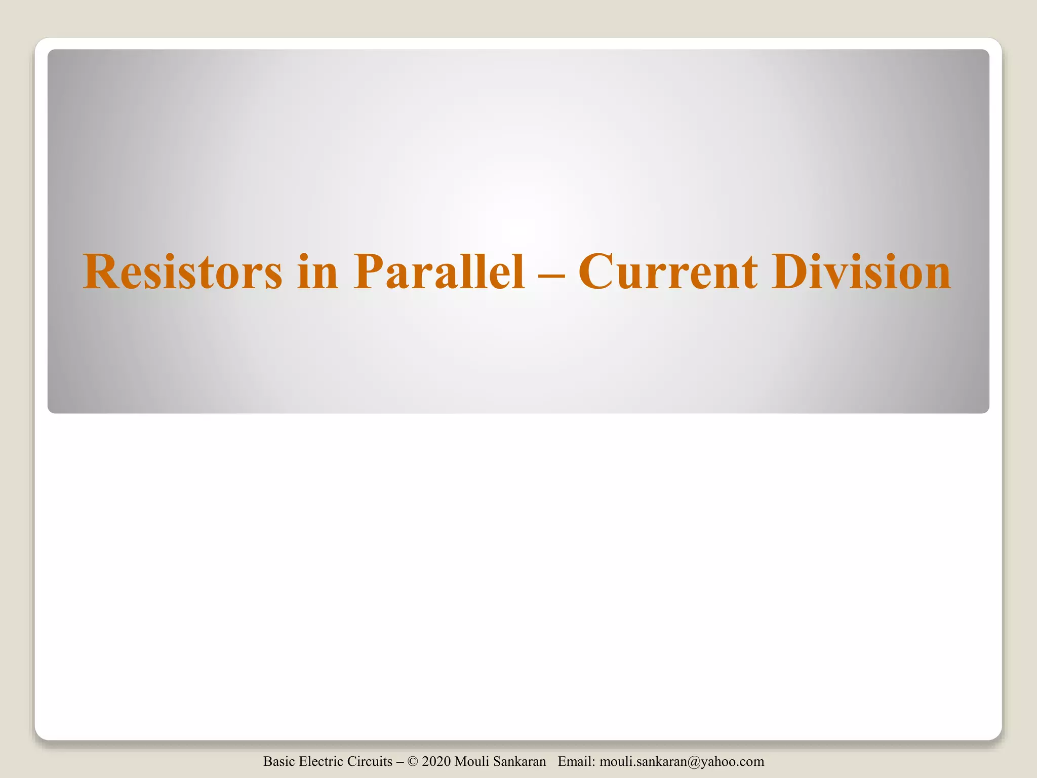 Basic Electric Circuits Session 8A | PPT