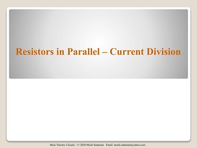 Basic Electric Circuits Session 8A | PPT